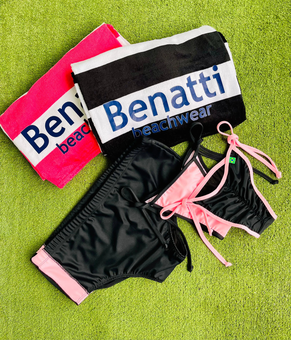 Miami Soccer Sunga Swim Briefs | Black & Pink Brazilian Swimwear