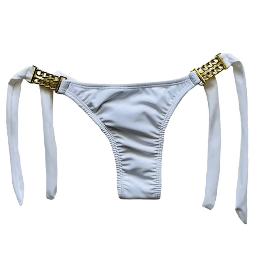 Solid Color Side Tie Bikini Bottom